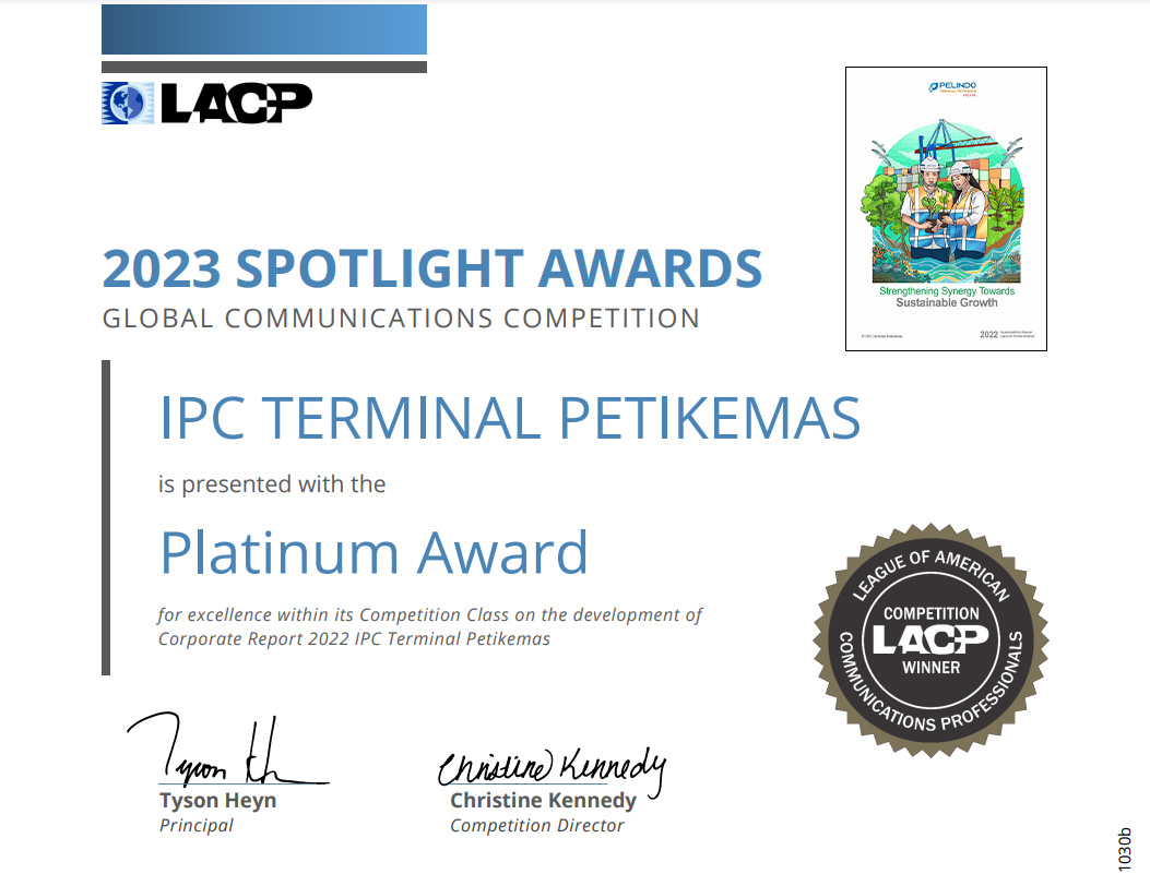 IPC TPK Raih Sekaligus Tiga Penghargaan Internasional Lacp Spotlight Awards 2023